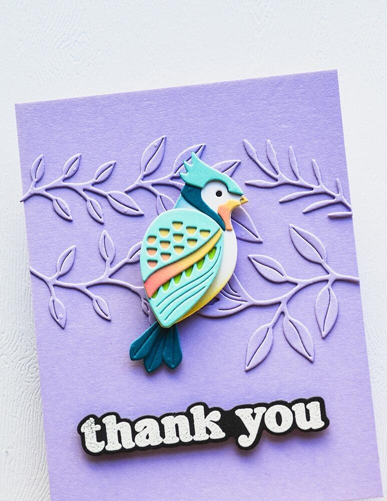 Birch Press Design - 57583 Block Print Tufted Bird craft die