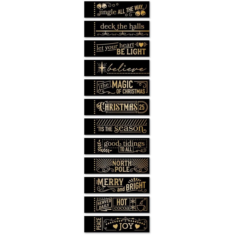 Memory Box - ST037 Christmas Magic Labels Black Foil Tabs