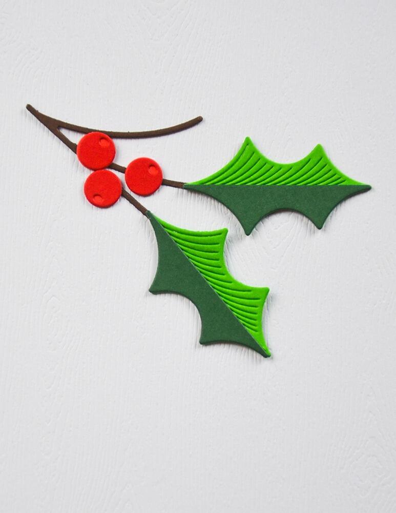 Birch Press Design - 57636 Block Print Holly Sprig craft die