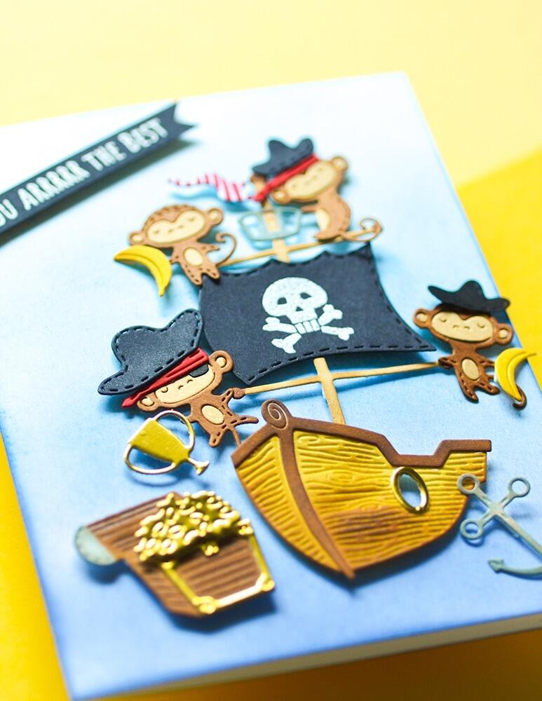 Poppystamps - KT002 Whittle Pirate Monkey Kit craft die