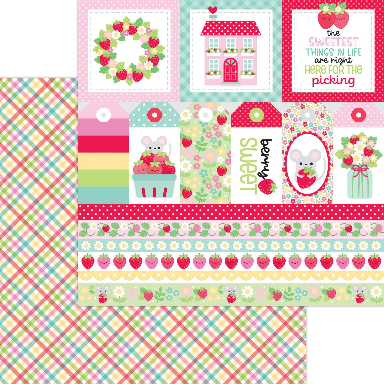 Doodlebug Berry Sweet 12x12 Designer Paper - Berry Basket