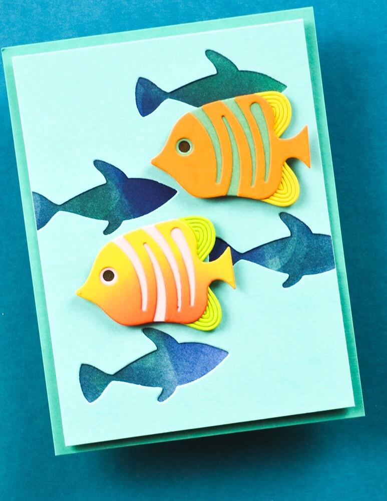 Birch Press Design - 57623 Block Print Pond Fish craft die