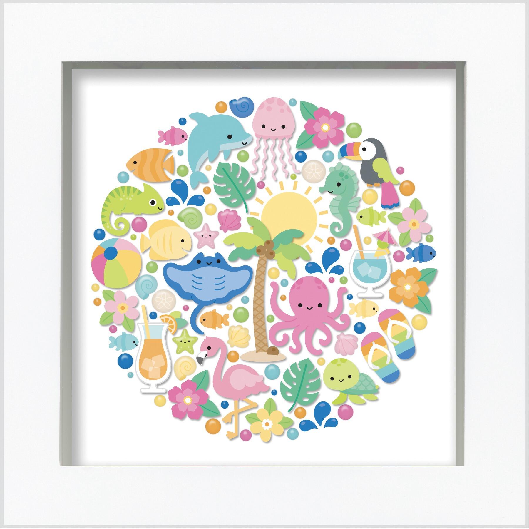 Doodlebug Design Shadow Box Insert Kit - Summer Fun Shadowbox