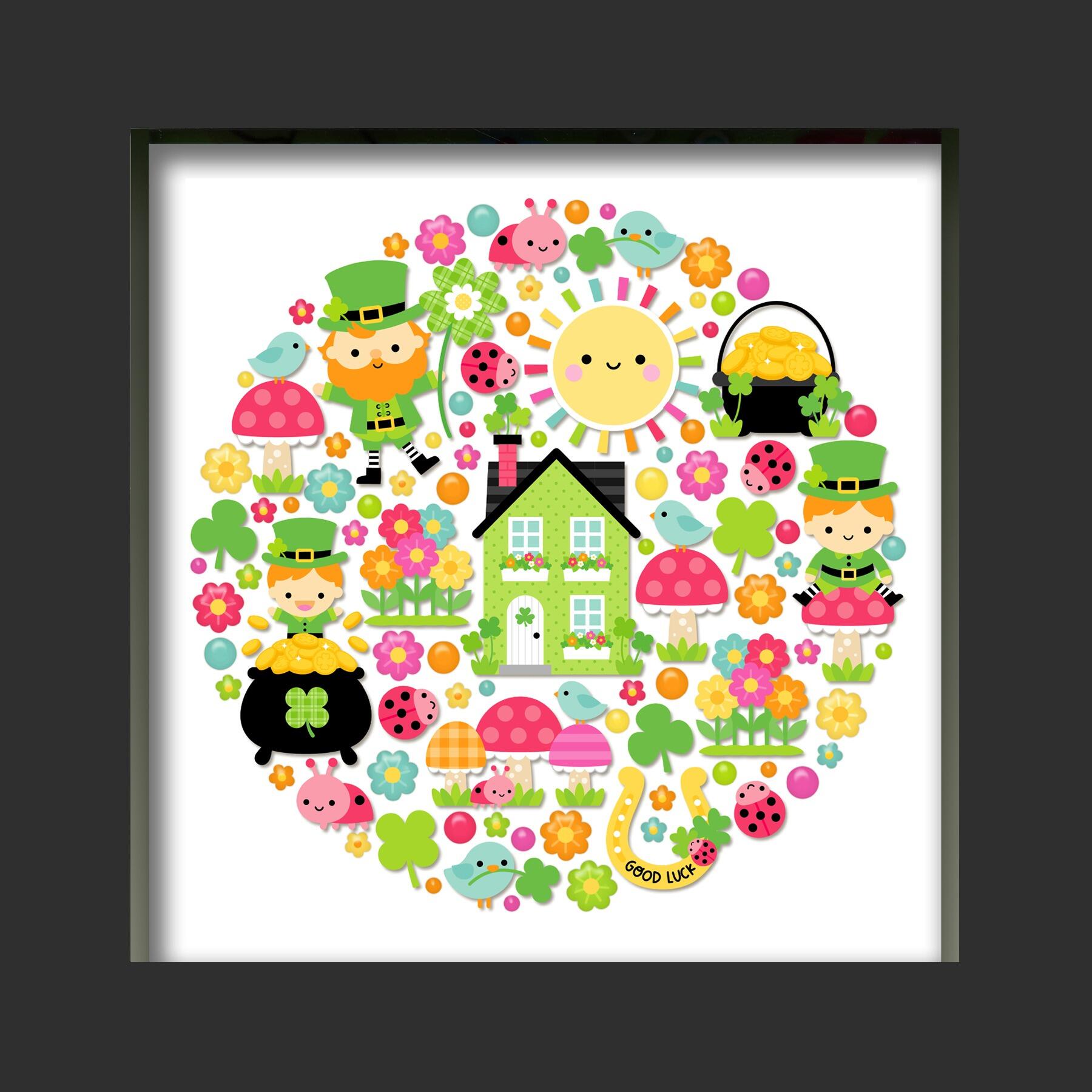 Doodlebug Design Shadow Box Insert Kit - Lucky Me Shadowbox