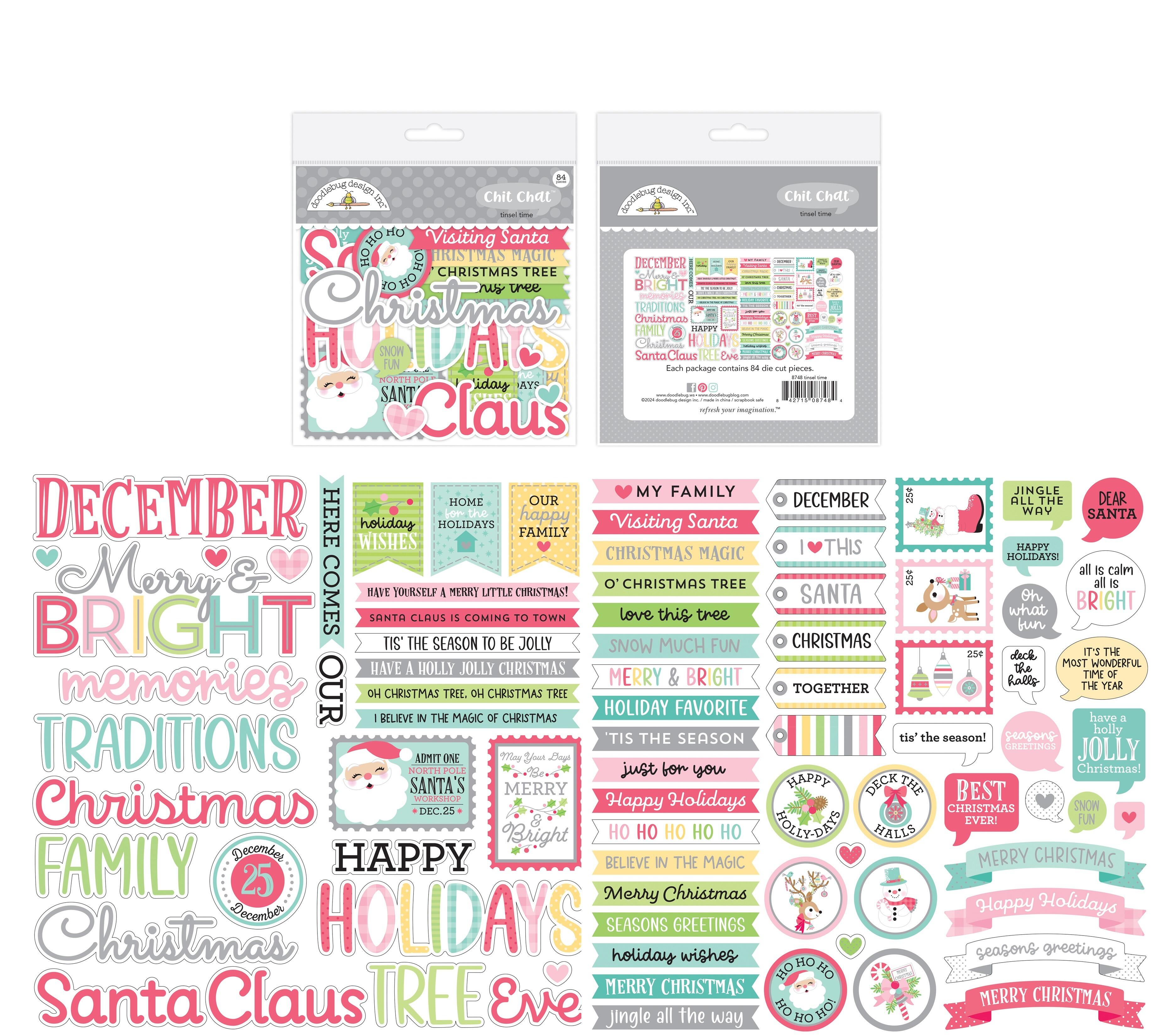 Doodlebug Chit Chat - Tinsel Time - Odds & Ends with chatter