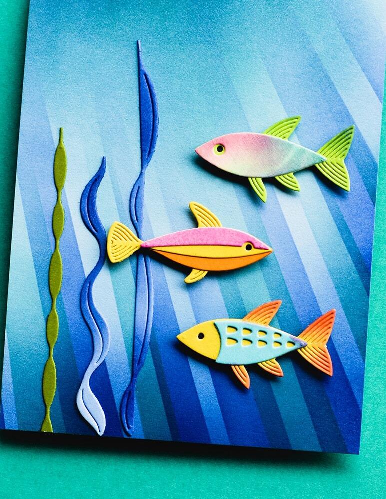 Birch Press Design - 57623 Block Print Pond Fish craft die