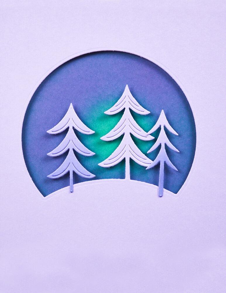 Birch Press Design - 57650 Block Print Forest Scene craft die