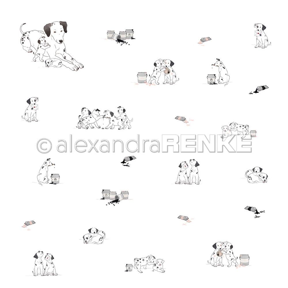 Alexandra Renke Design Paper 12x12 - 10.3456 Little Artists dalmatians dogs