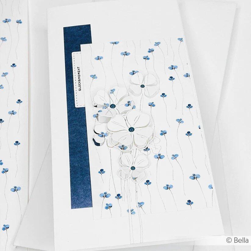 Alexandra Renke Design Paper 12x12 - 10.3512 Fine Blue Flowers