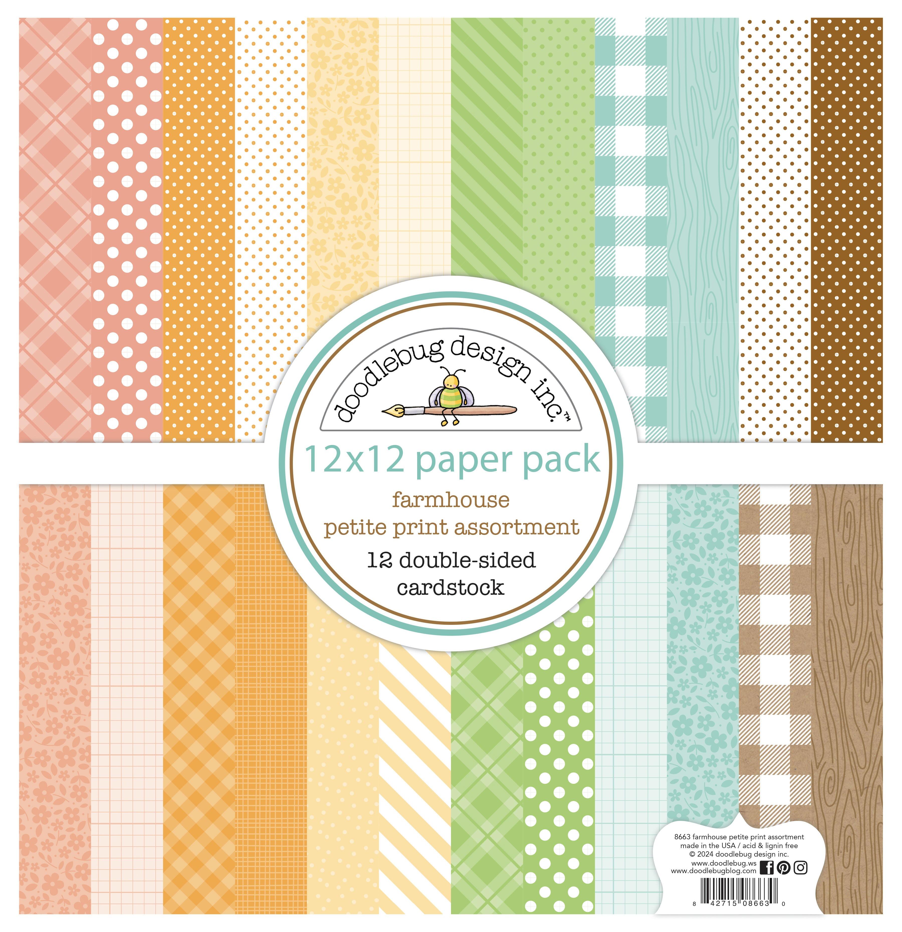 Doodlebug 12x12 Paper Pack - Petite Print Assortment - Farmhouse ...