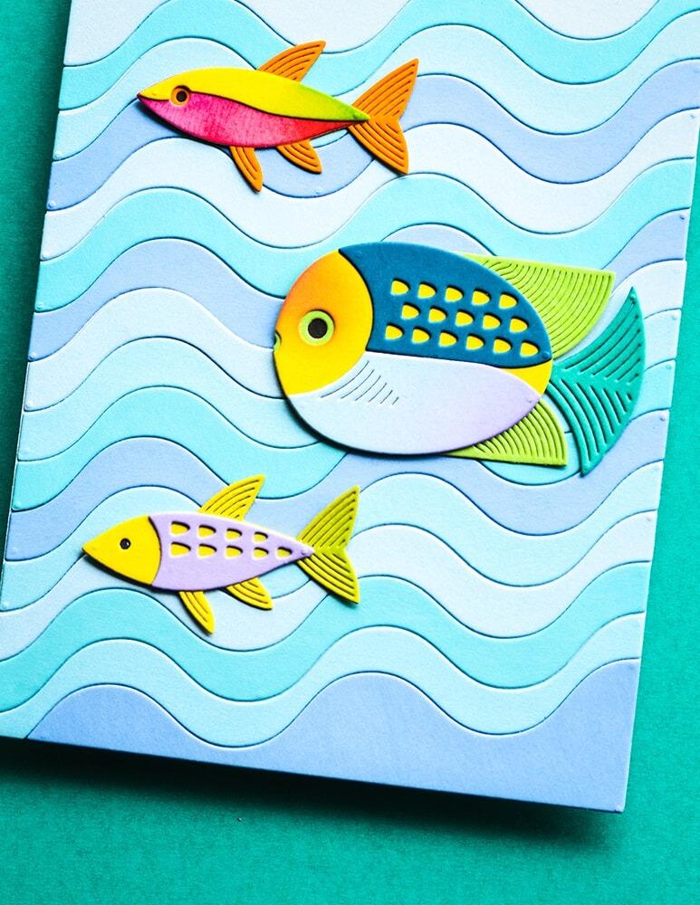 Birch Press Design - 57623 Block Print Pond Fish craft die