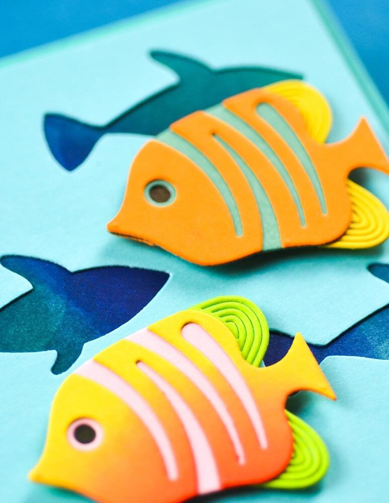 Birch Press Design - 57631 Block Print Striped Fish craft die