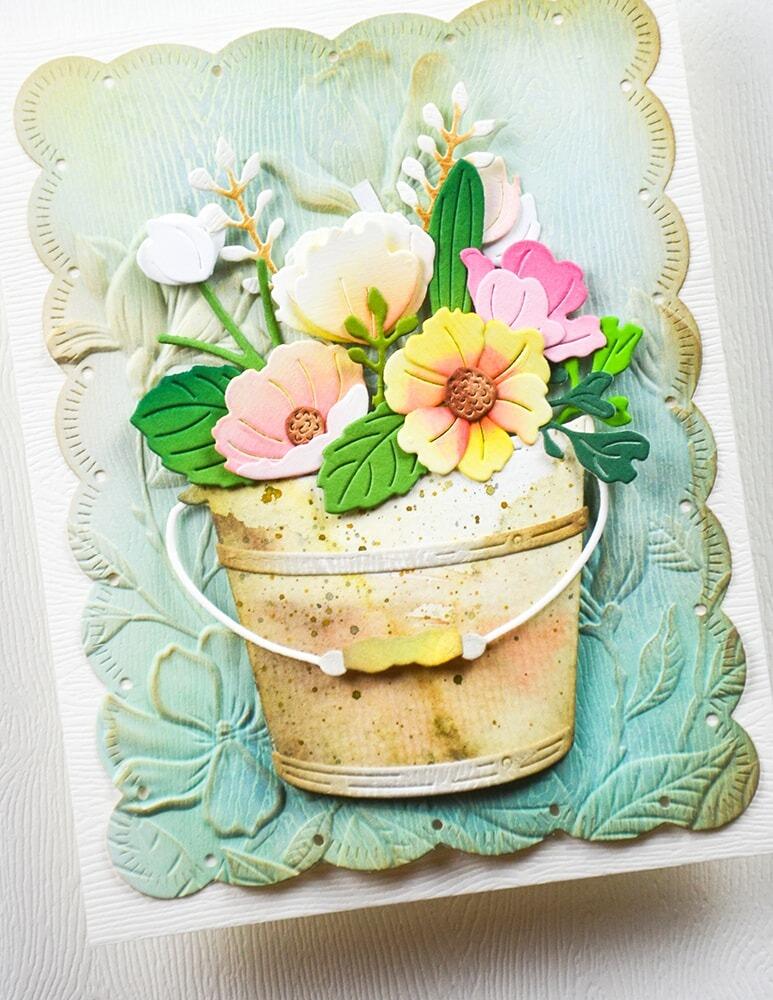 Memory Box - 94889 Garden Pail Bouquet craft die