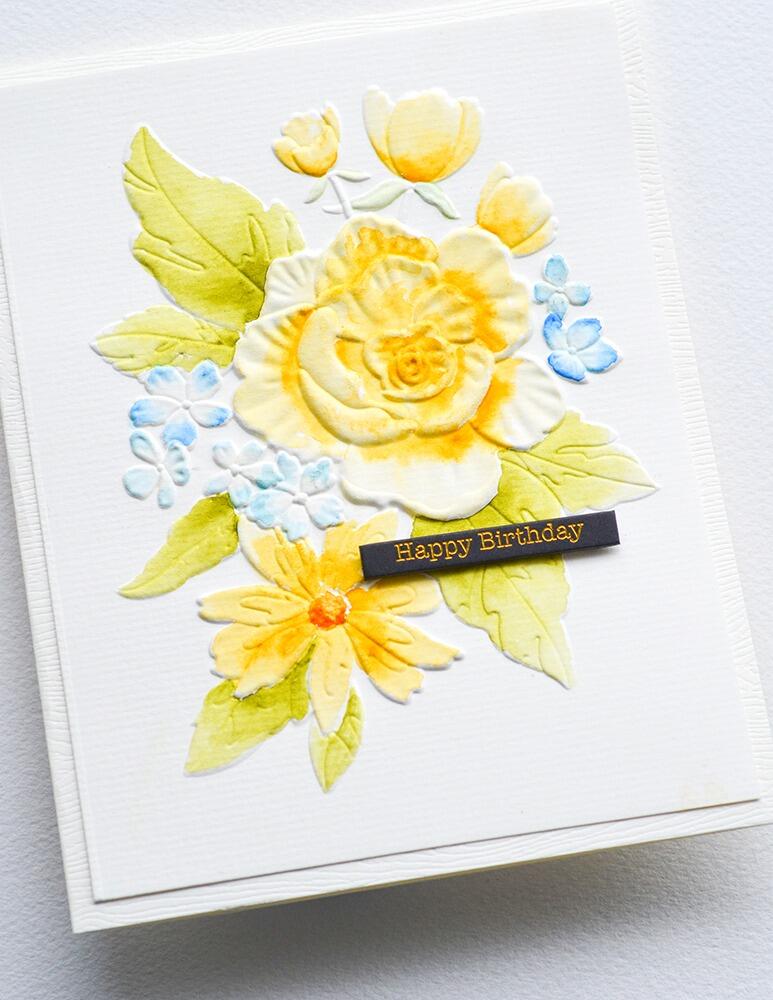 Memory Box - EF1025 Cheerful Floral 3D Embossing Folder and Die