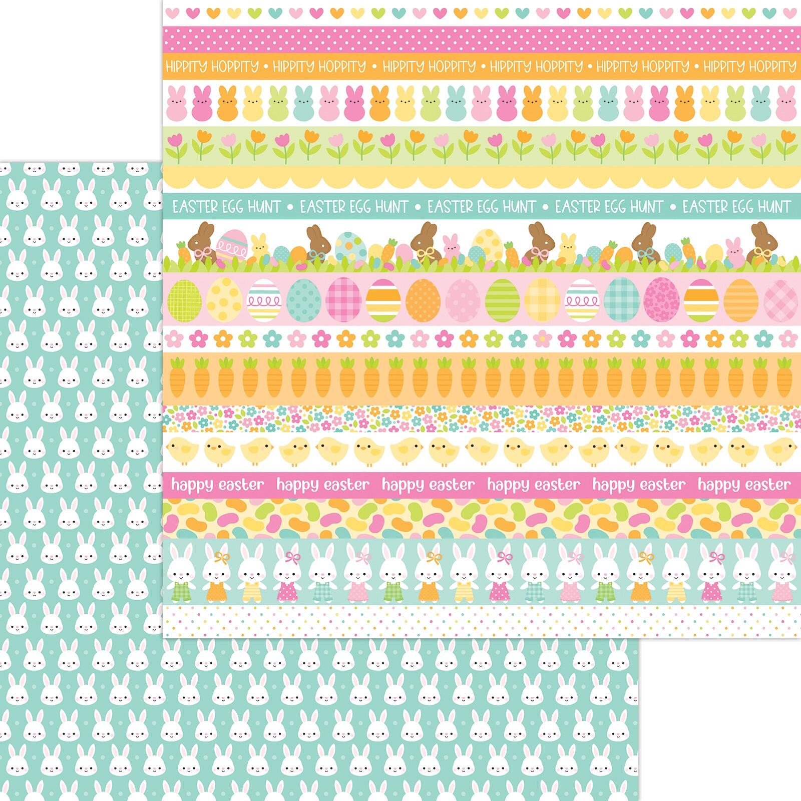 Doodlebug Bunny Hop 12x12 Designer Paper - Hippity Hoppity