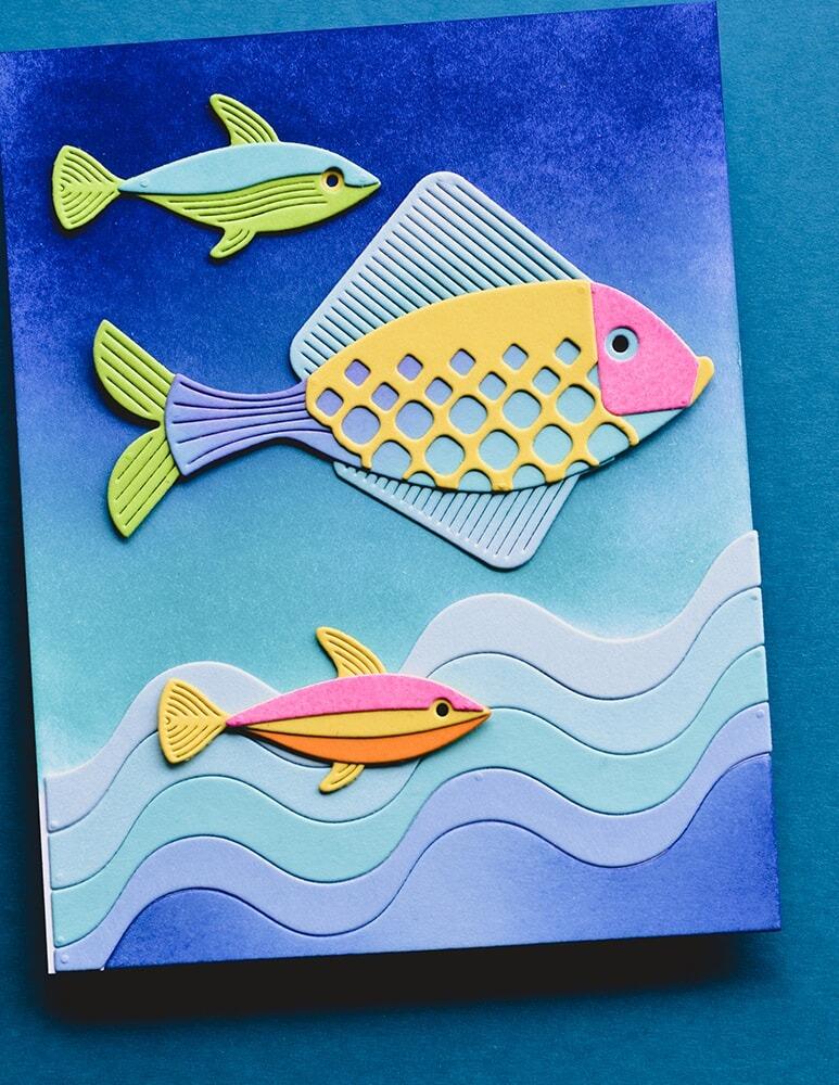 Birch Press Design - 57623 Block Print Pond Fish craft die