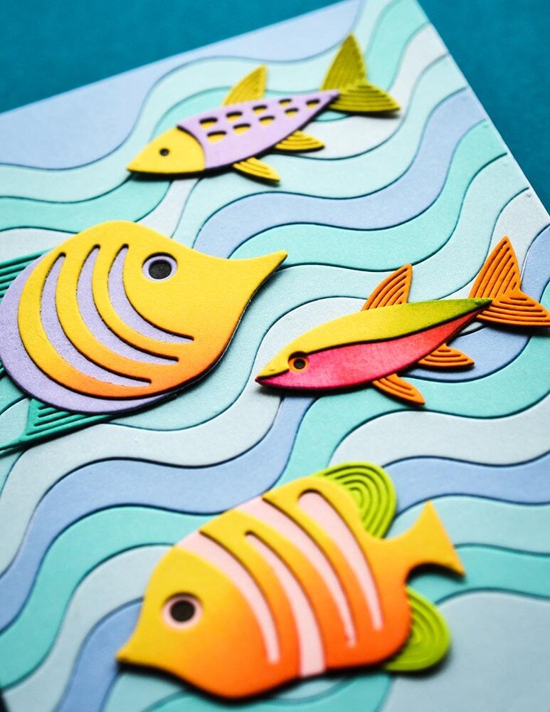 Birch Press Design - 57631 Block Print Striped Fish craft die