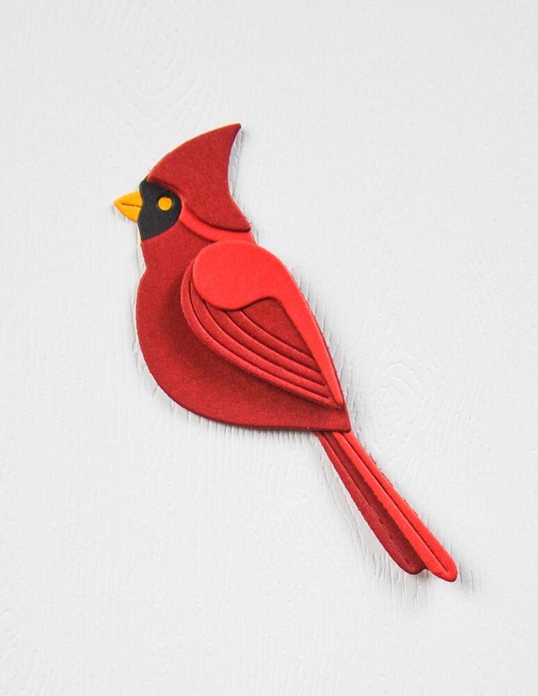 Birch Press Design - 57635 Block Print Winter Cardinal craft die