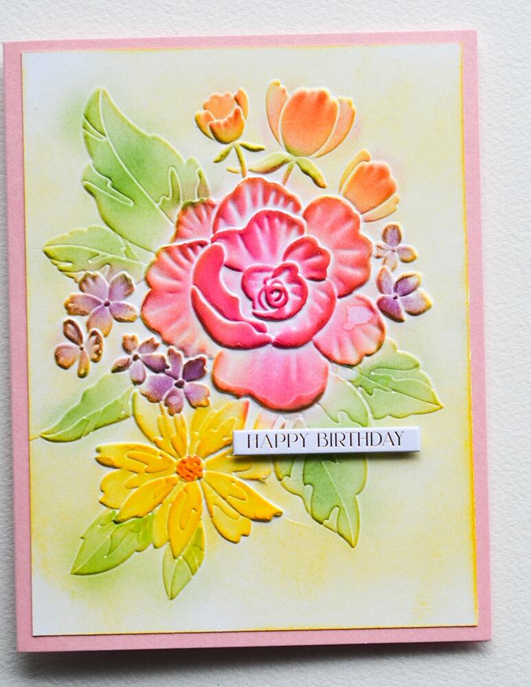 Memory Box - EF1025 Cheerful Floral 3D Embossing Folder and Die