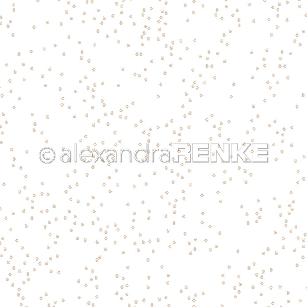 Alexandra Renke Design Paper 12x12 - 10.3463 Beige Brown Paws paw prints