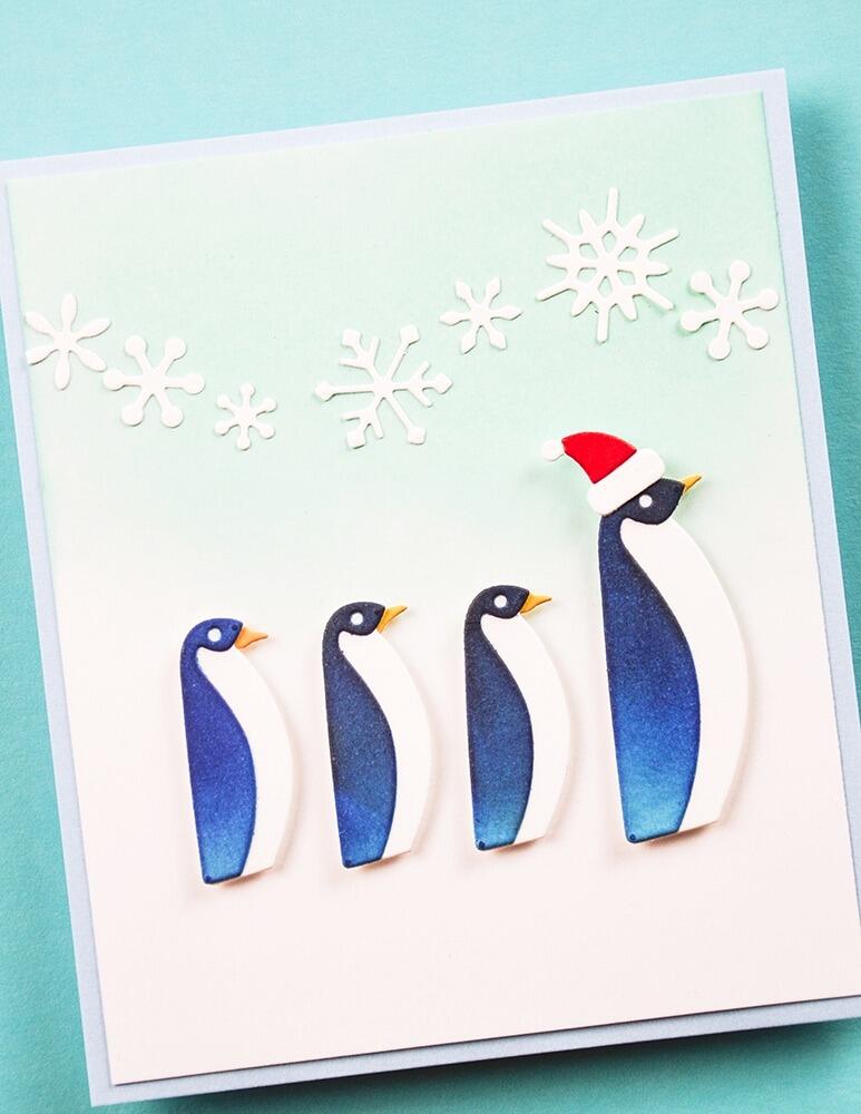 Birch Press Design - 57654 Block Print Marching Penguins craft die