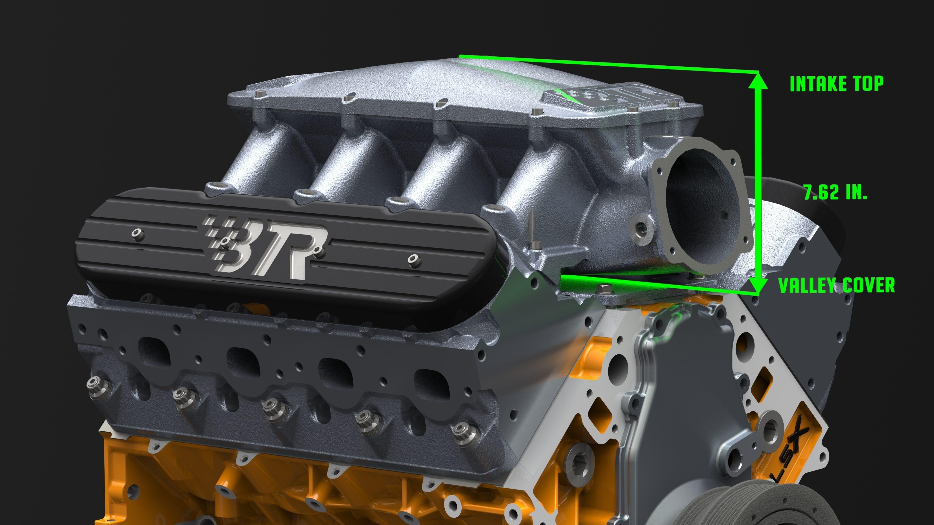 BTR IMA-01-BLK Equalizer Intake Manifold - Cathedral Port Black