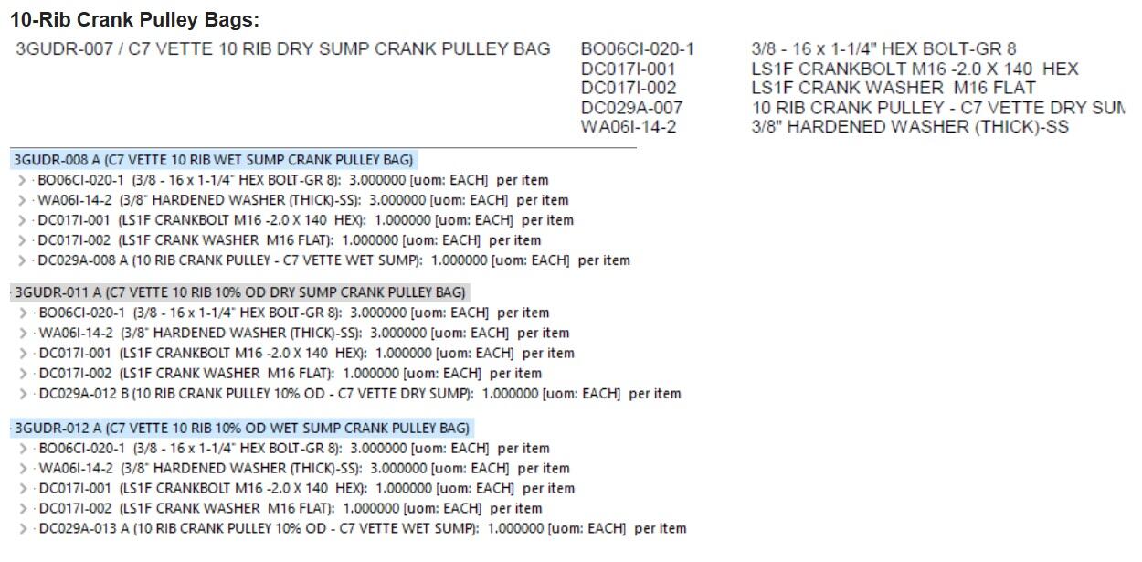 ATI 2GUSU-004 Corvette C7/C7 Z06 8 to 10 Rib Field Upgrade