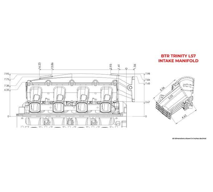 BTR TRA-7-BLK-P105-V2 Trinity Intake Manifold For LS7 Engines - Version ...