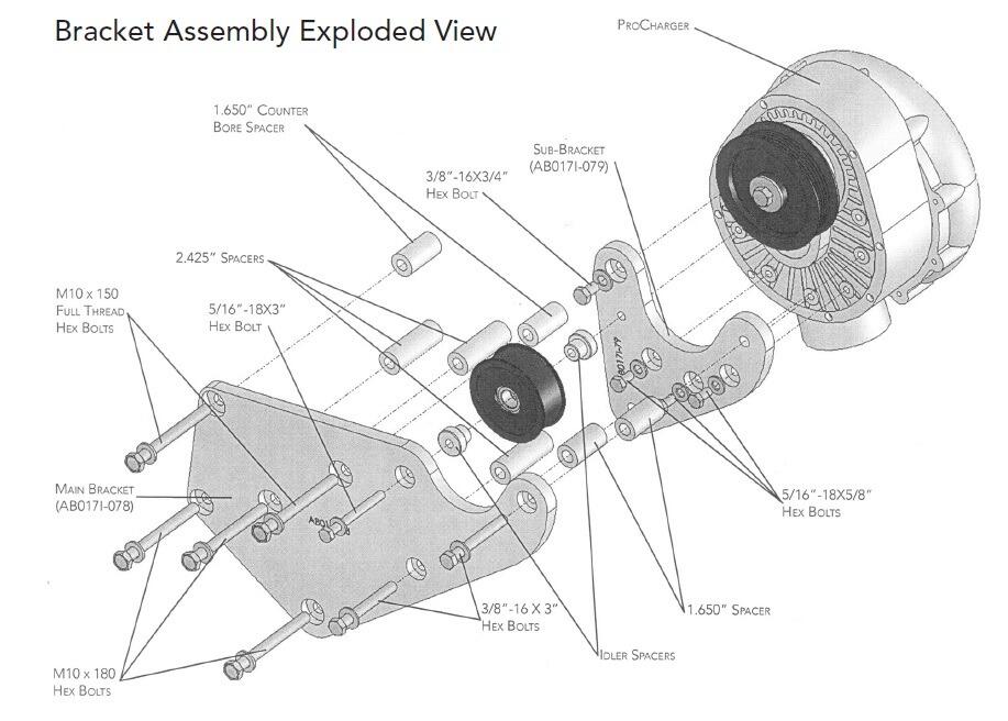 ATI 3GIBB-001 99-03 GM Truck 4.8/5.3/6.0 Shared Drive 6 Rib Bracket Assembly