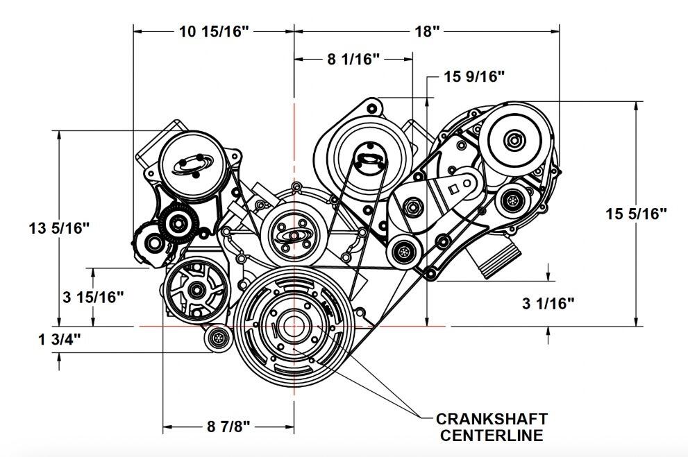 ATI 1EX400-F1A94-I/F1C-I/F1R-I SBF Serpentine Accessory Drive Kit with ...