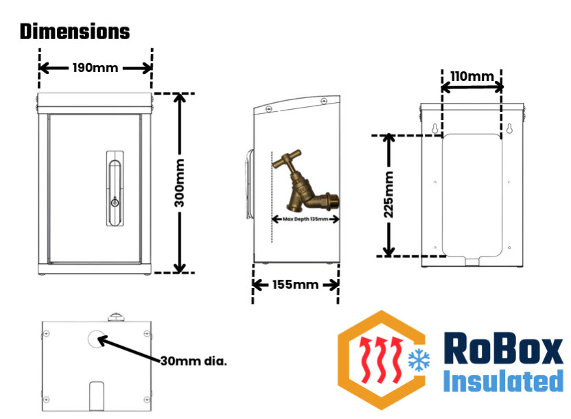 RoBox Insulated Tap Box: Frost Protection, Tap Lock & Outdoor Tap Cover ...