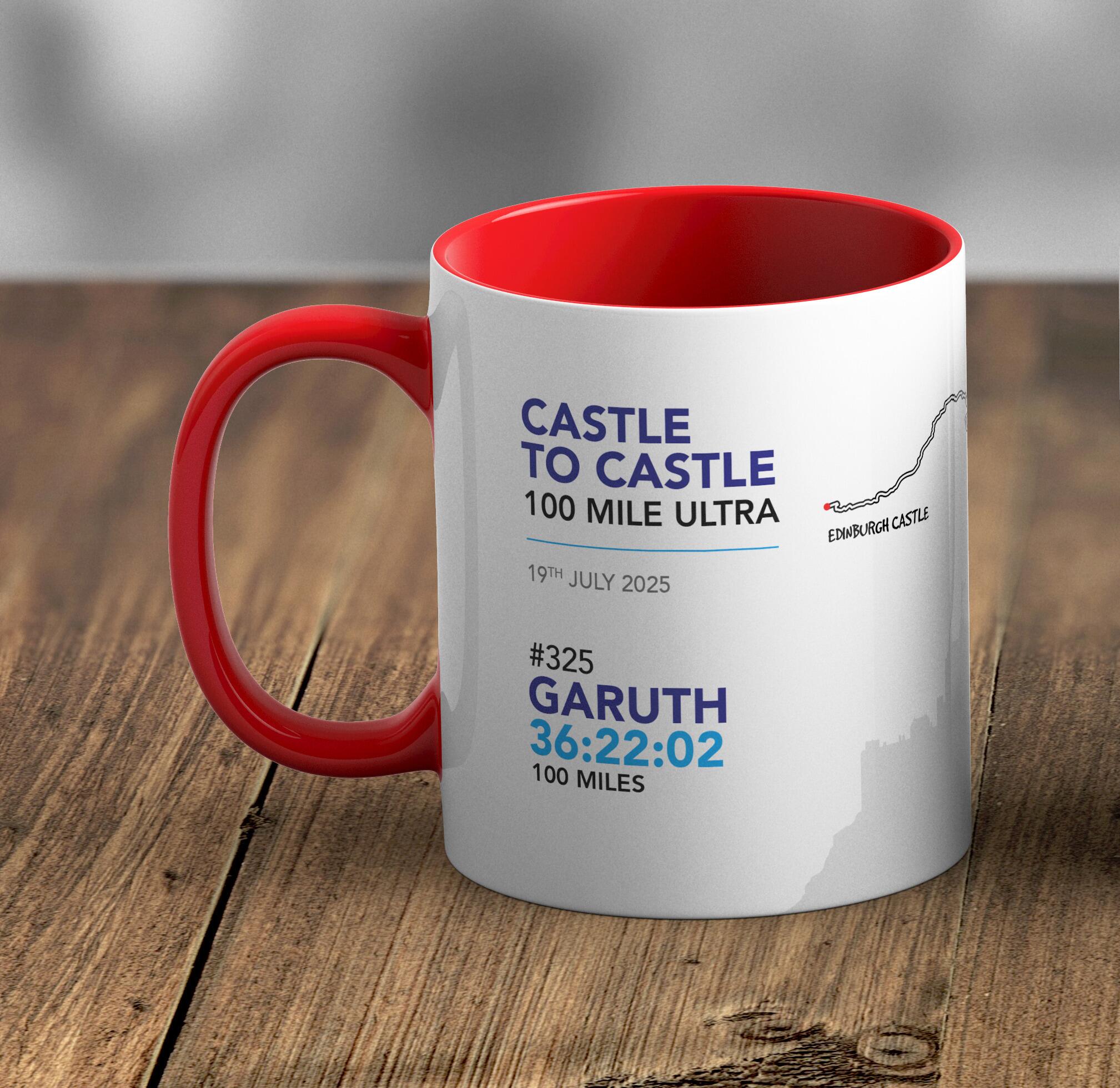 Castle to Castle 100 Ultramarathon Personalised Mug