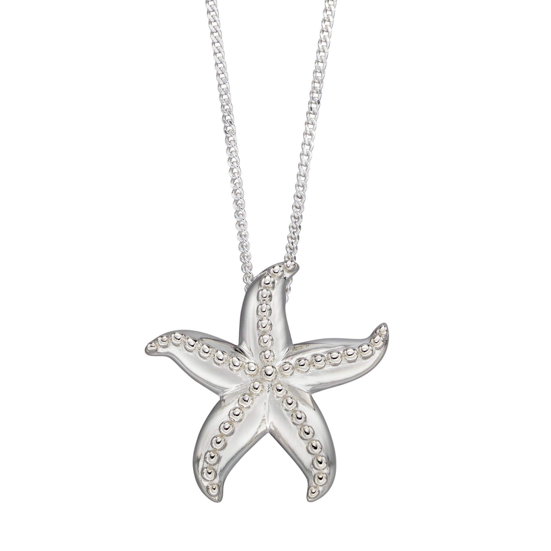 Sterling Silver Starfish Pendant & Chain