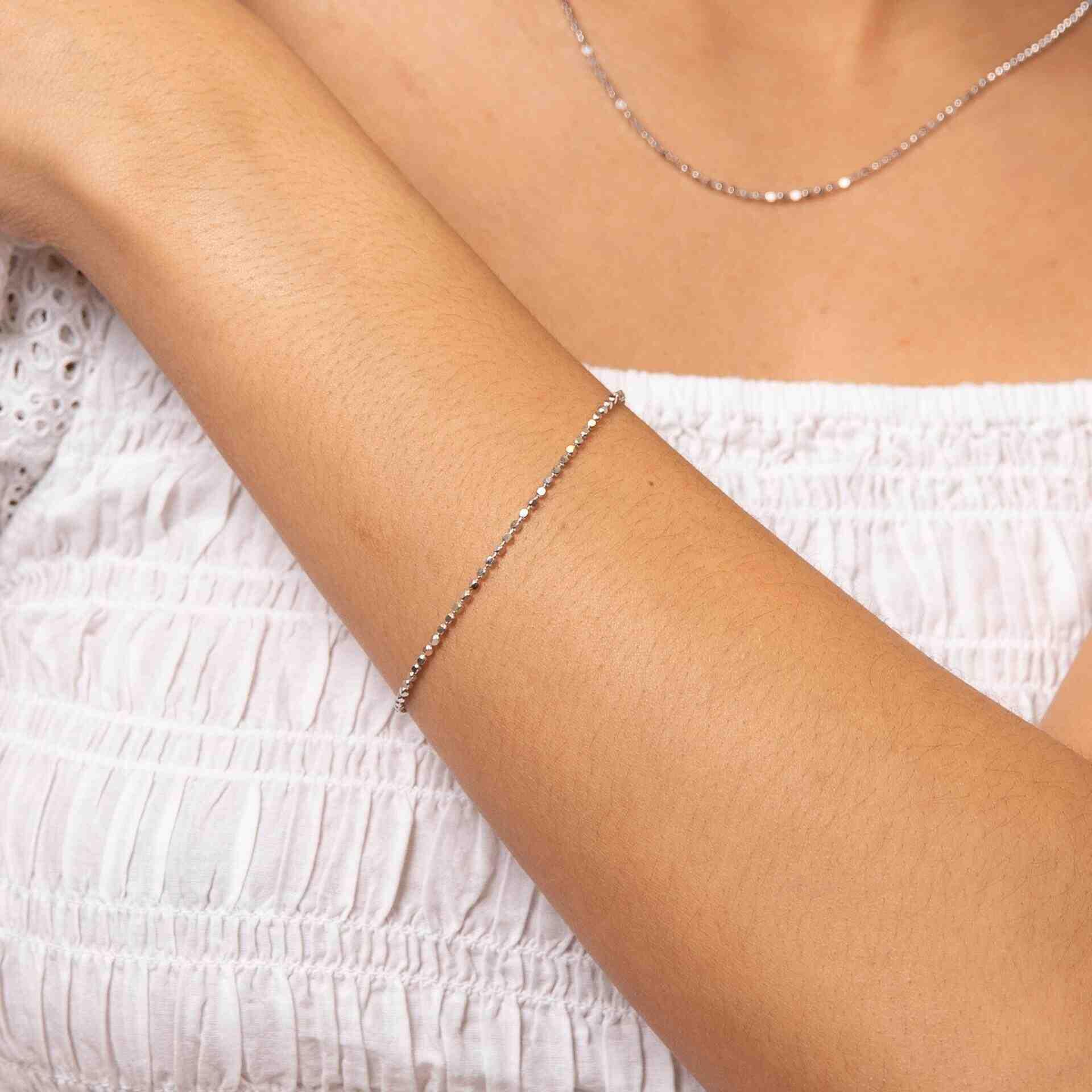 9ct Gold Fine Diamond Cut Chain Bracelet