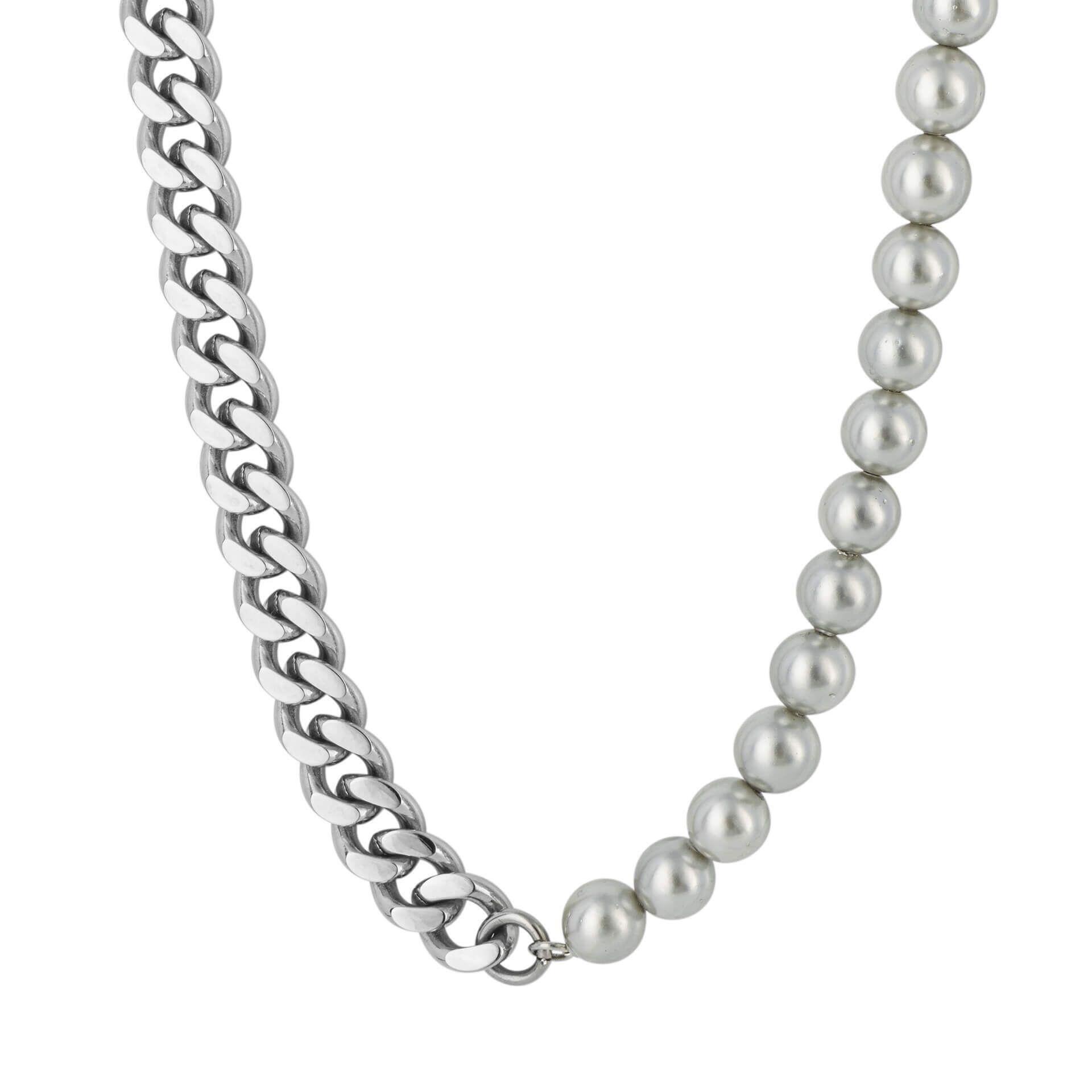 fredbennett® Half Curb Chain & Shell Pearl Necklace | Unity Collection ...