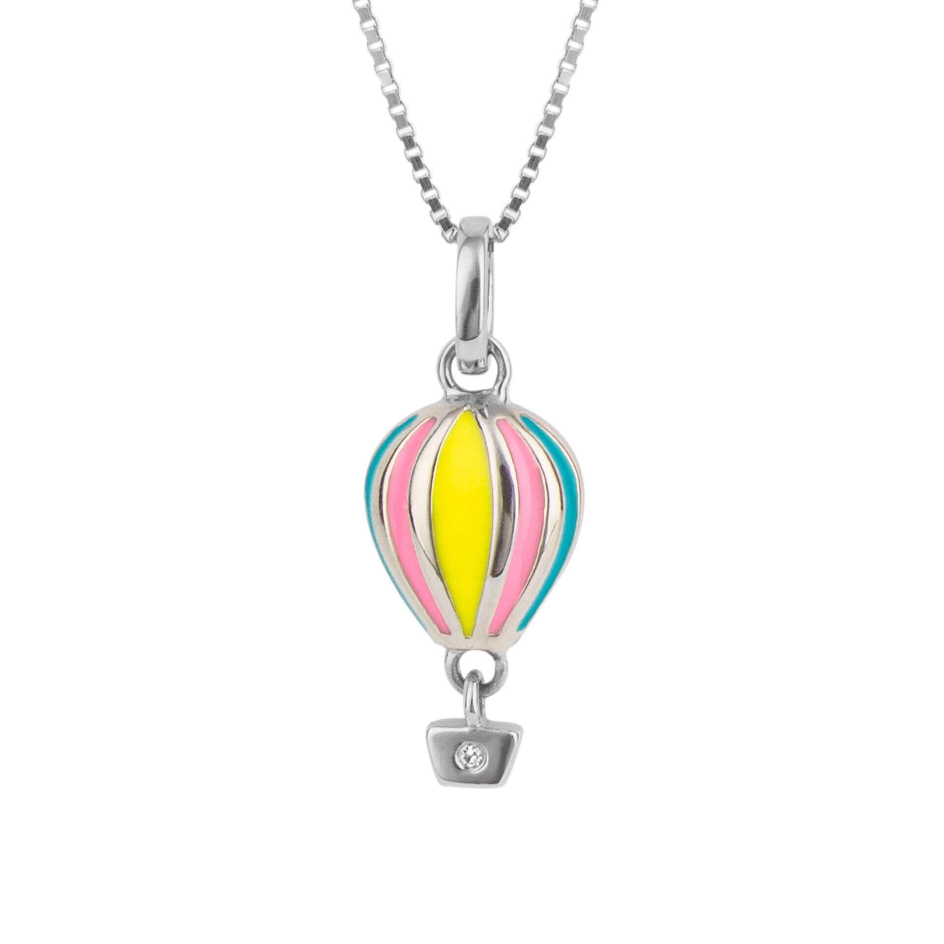 Hot Air Balloon Pendant with Diamond | Kids Jewellery | Gold and Diamonds