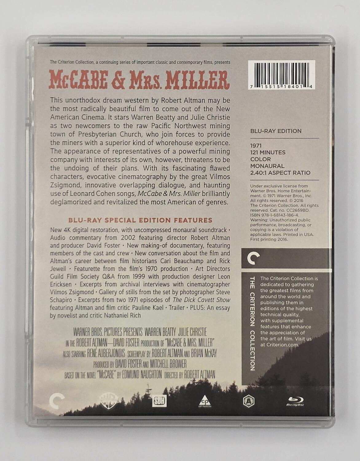 McCabe & Mrs. Miller - Blu-Ray - Region A - [Pre-owned]