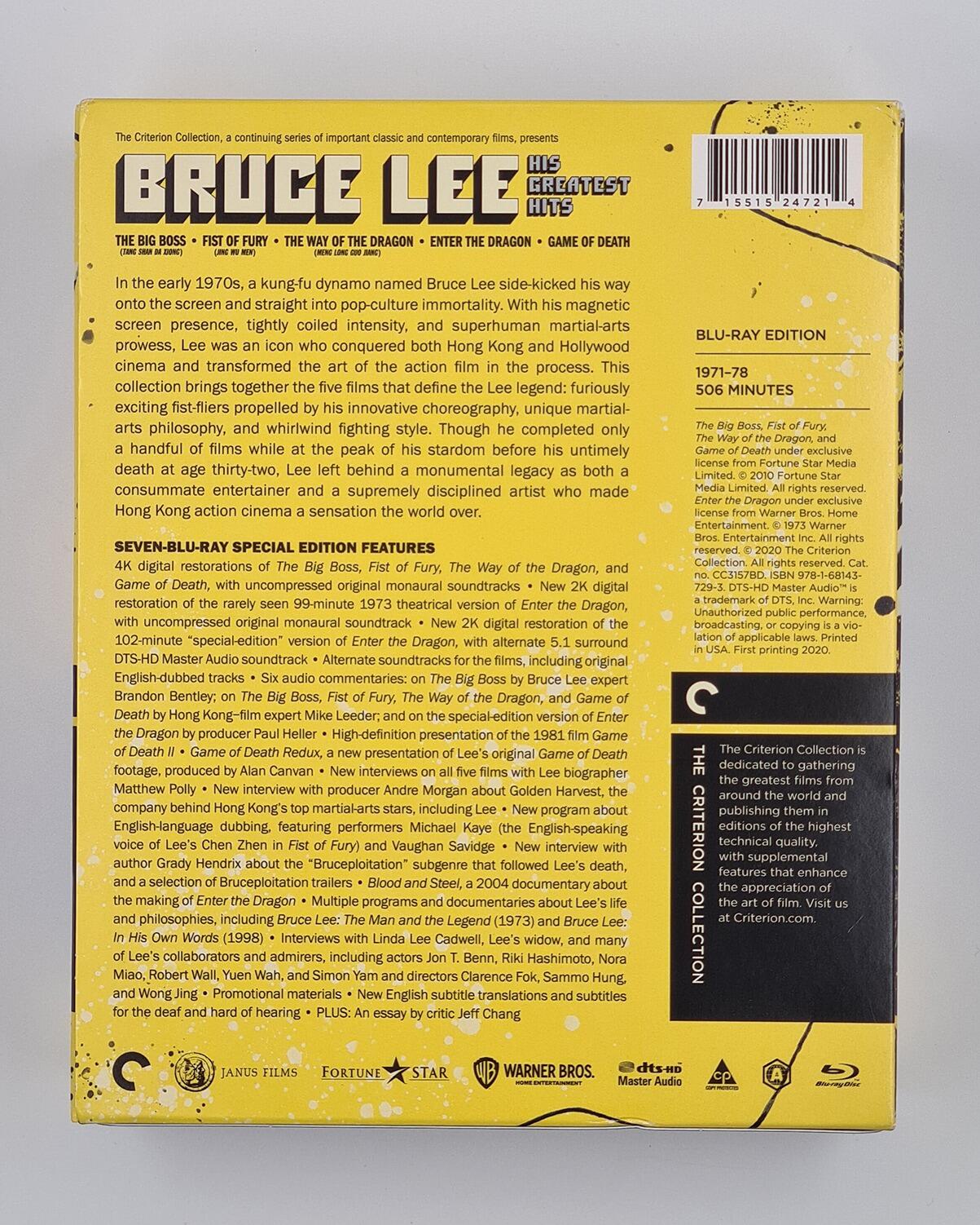 Bruce Lee: His Greatest Hits - Boxset - Blu-Ray - Region A - [Pre-owned]
