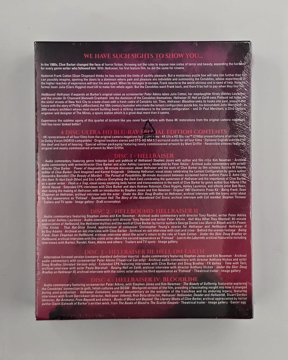 Hellraiser Tetralogy - Box Set - 4K UHD - Region Free - [New]