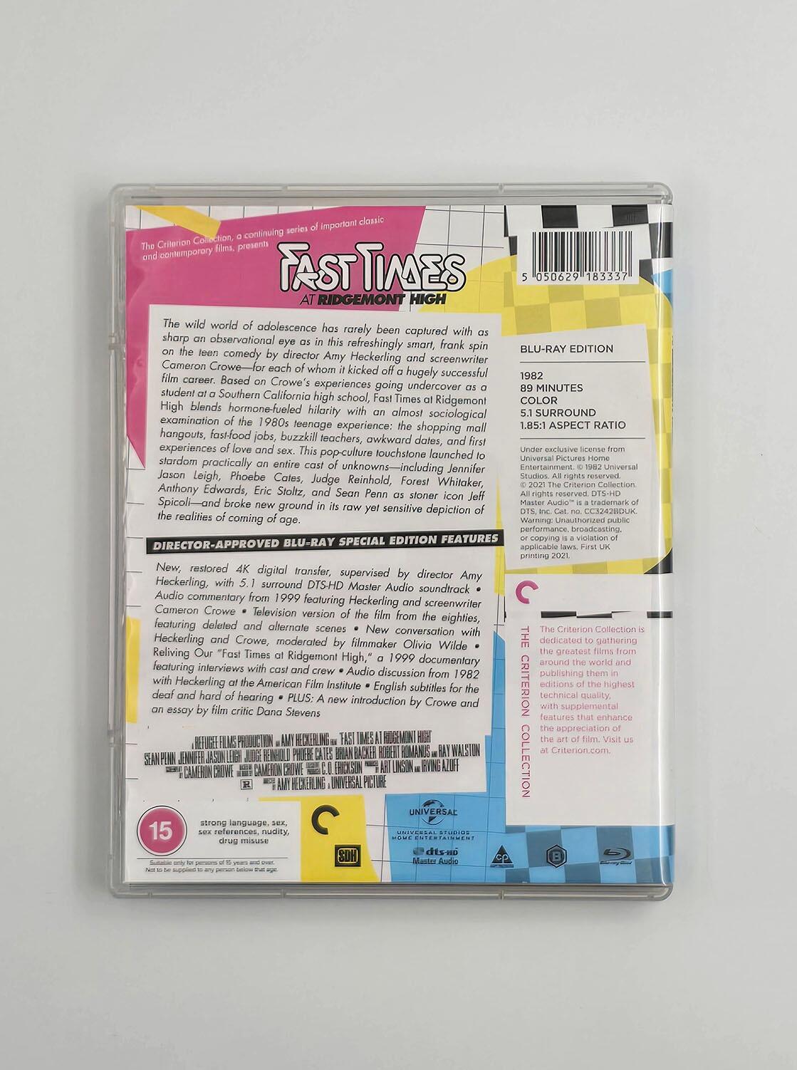 Fast Times at Ridgemont High - Blu-Ray - Region B - [Pre-owned]
