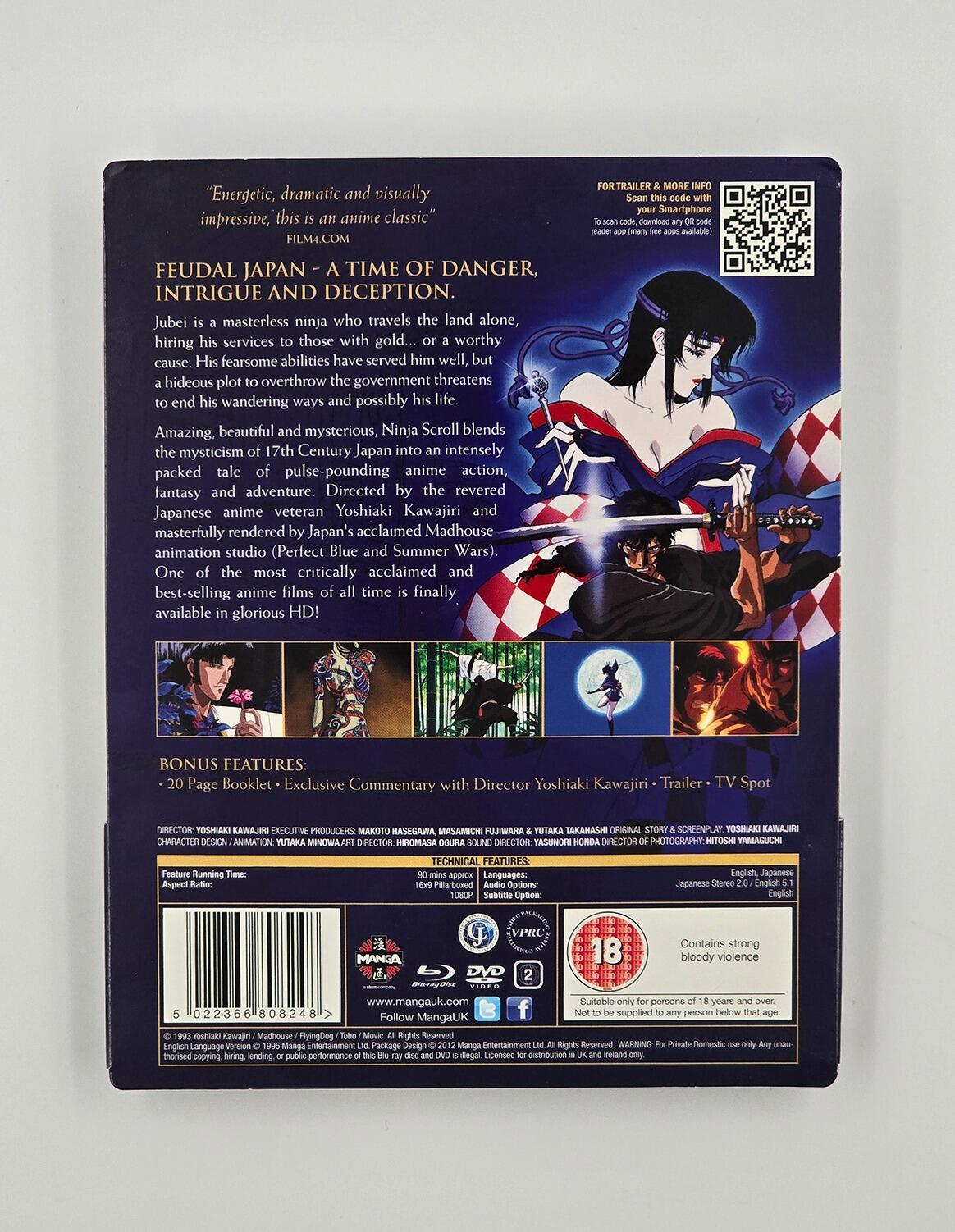 Ninja Scroll - Steelbook - Blu-Ray (Region B) + DVD (Region 2) - [Pre ...