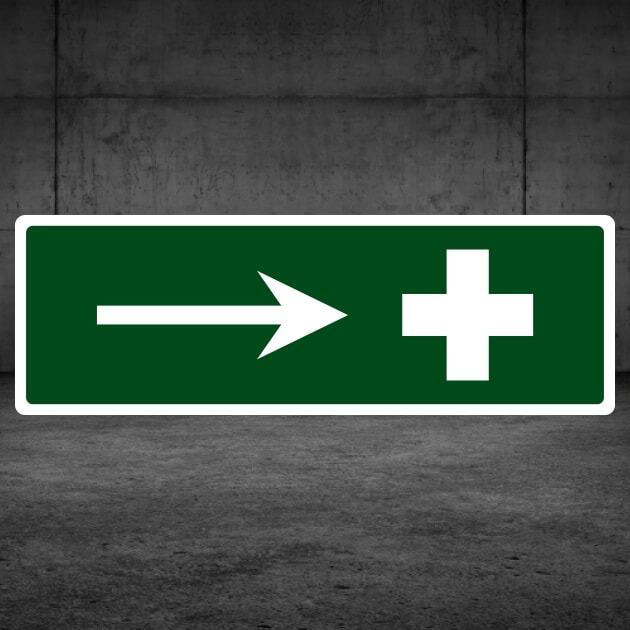 First Aid Sign Right Arrow | Safety Signs
