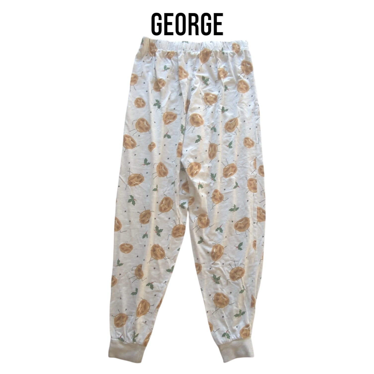 George Women's Grey Mince Pie Pyjama Bottoms Size 8
