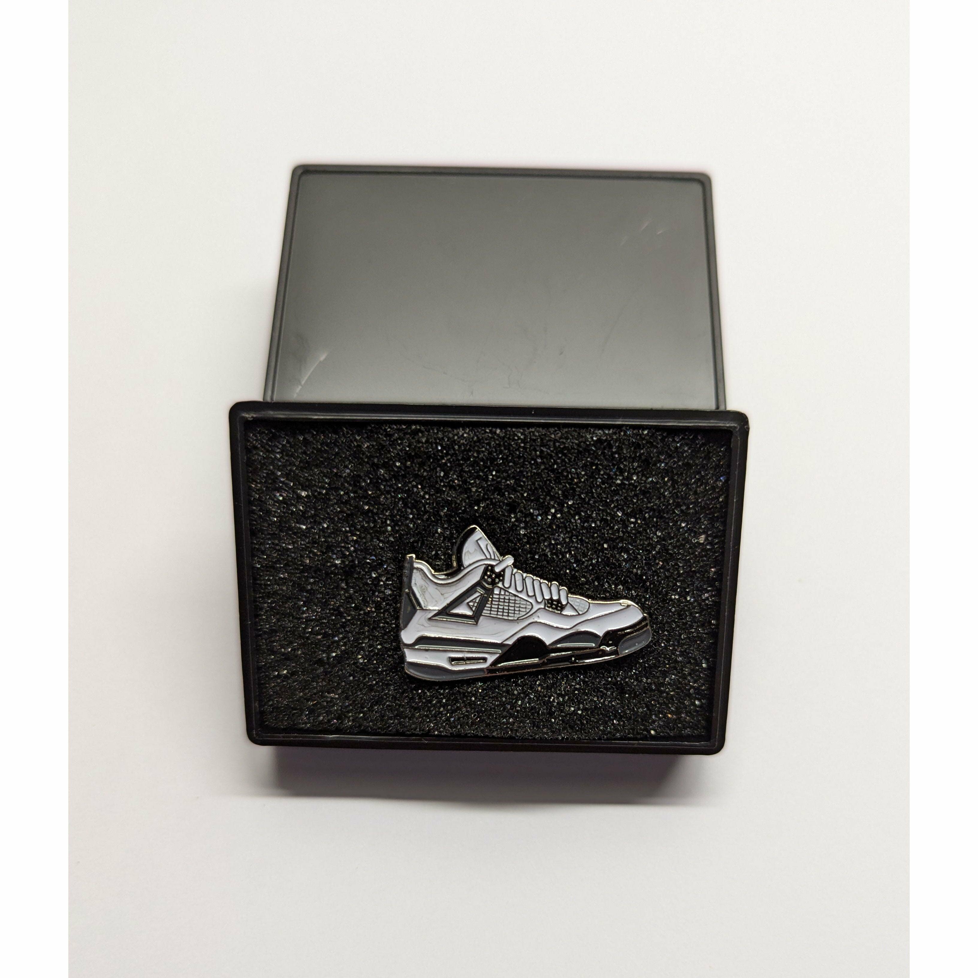 Enamel Sneaker Pin - J4 (White/Cement Grey)