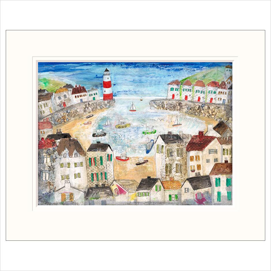 Harbour Light House | Mounted | limited Edition Print | Rosa Sepple
