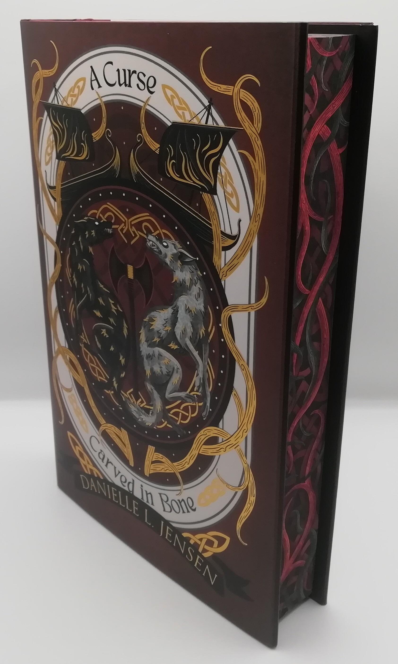 Danielle L Jensen A CURSE CARVED IN BONE Signed Fairyloot Edition Sprayed Edges