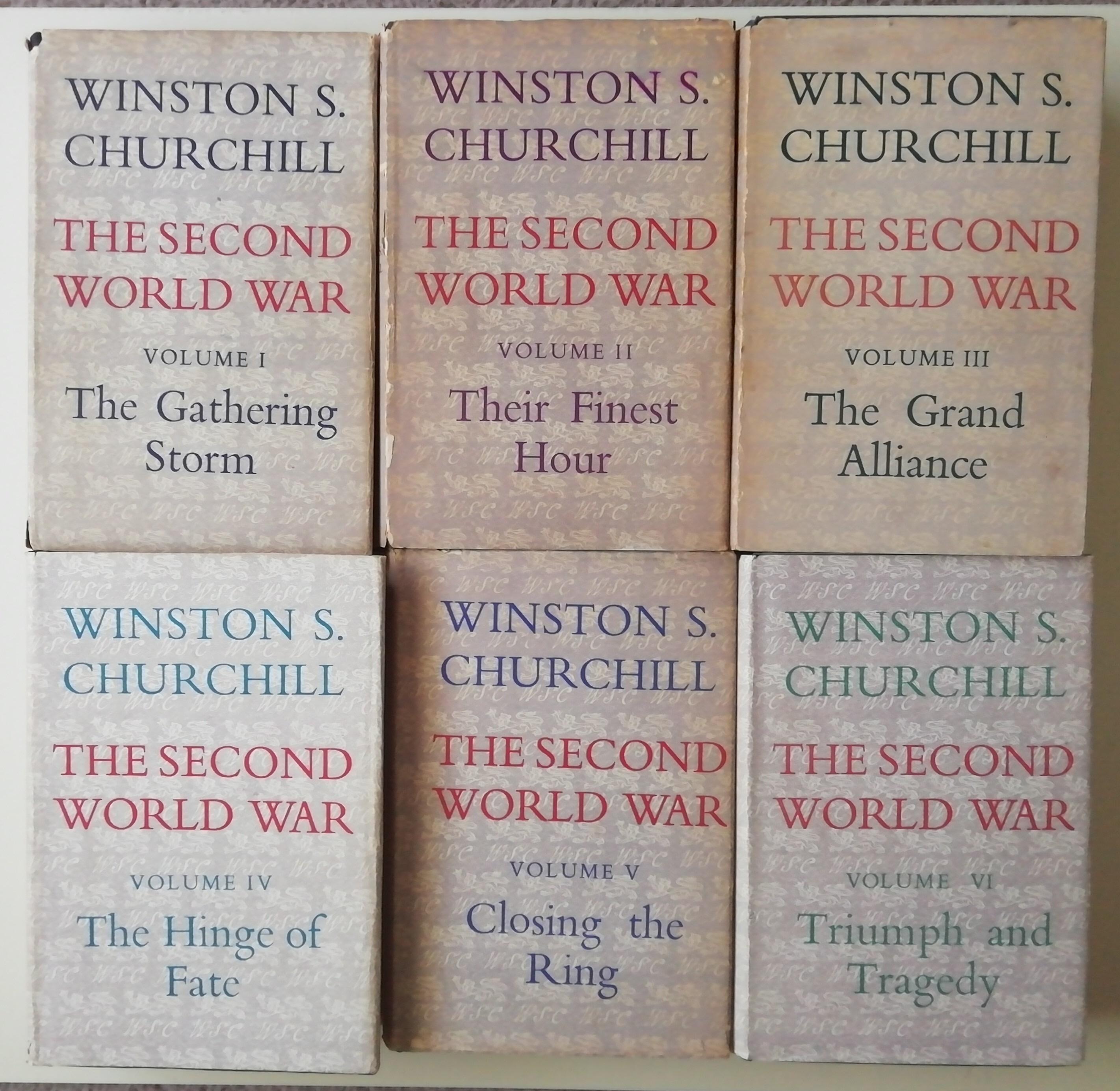 Winston Churchill THE SECOND WORLD WAR 6 Volume First Edition Hardback Set
