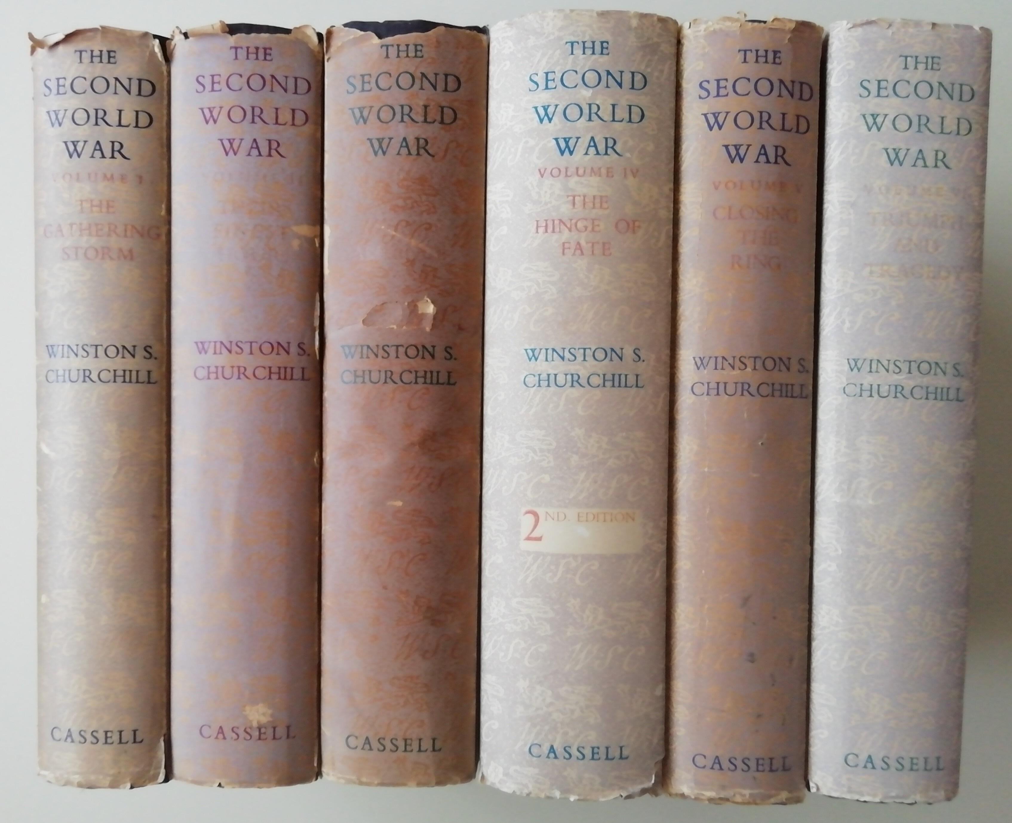 Winston Churchill THE SECOND WORLD WAR 6 Volume First Edition Hardback Set