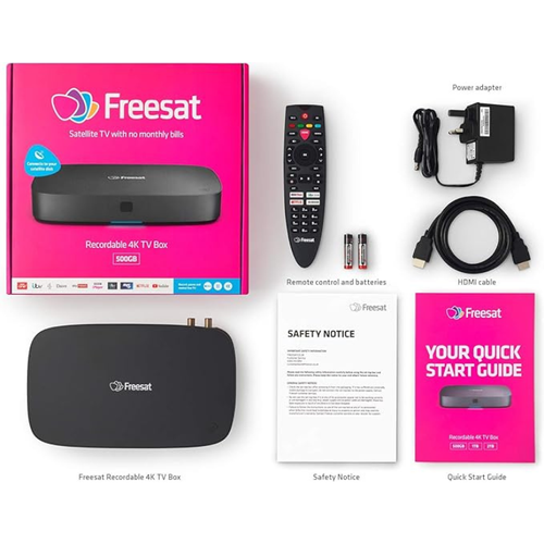 FREESAT UHD-4X Smart 4K Ultra HD Digital TV Recorder – 500 GB / 1 TB ...