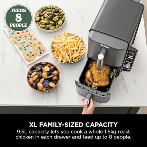 Ninja Double Stack XL 2-Drawer Air Fryer with Smart Cook System, 9.5L ...